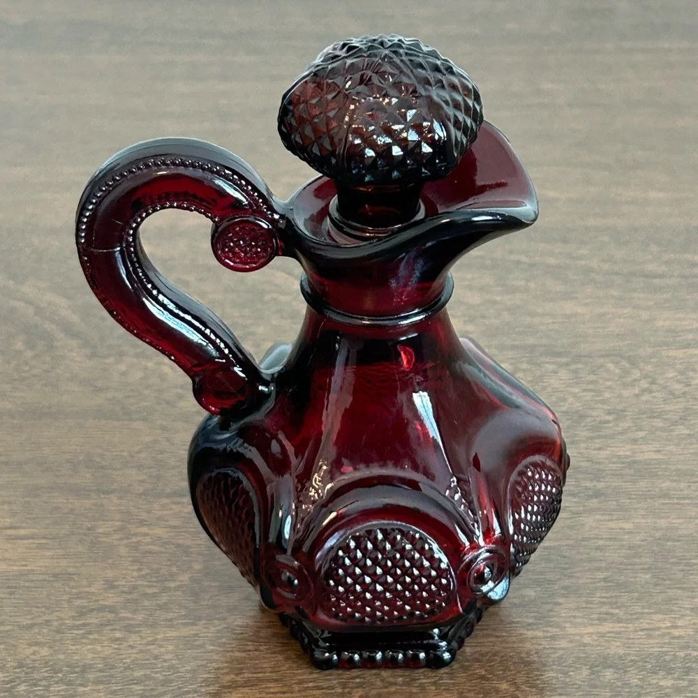 Avon | Dining | Avon 876 Cape Cod Collection Ruby Red Glass Cruet With ...